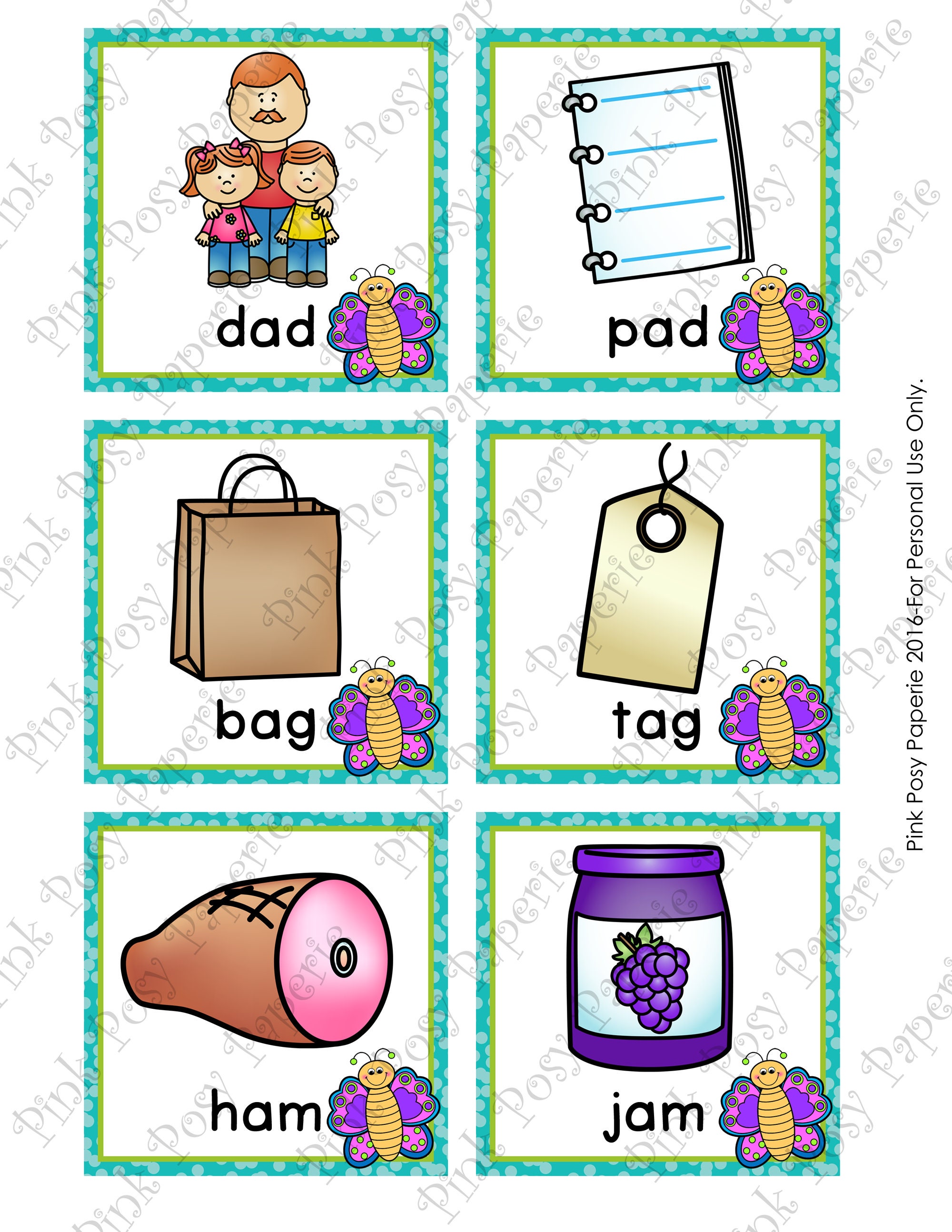CVC Word Cards, Matching Cards, Short Vowel Sounds, Word Families ...