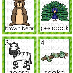 Zoo Animals Vocabulary Cards, Zoo Animal Printable, Literacy Center ...