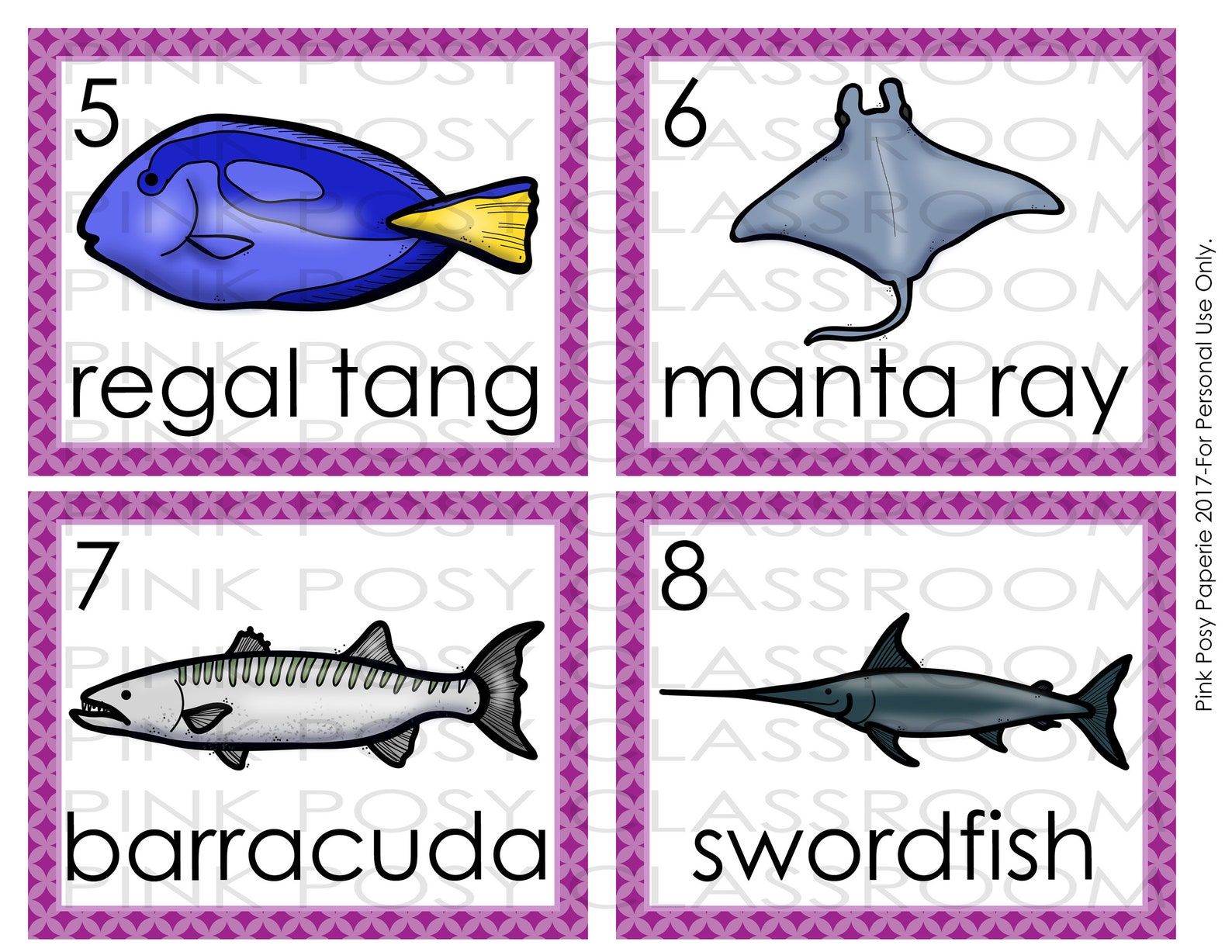 Fish Vocabulary Cards, Fish Printable, Literacy Center, Writing ...