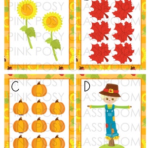 Fall Flash Cards, Autumn Count the Room, Learn to Count, Number ...