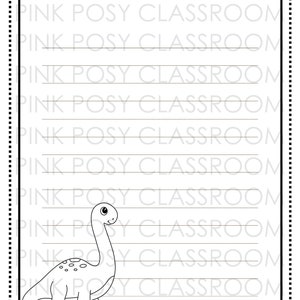 Dinosaur Writing Paper, Dinosaur Stationery, Printable Paper, Lined ...