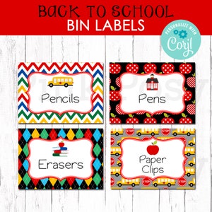 Editable Bin Labels Back to School Classroom Labels - Etsy