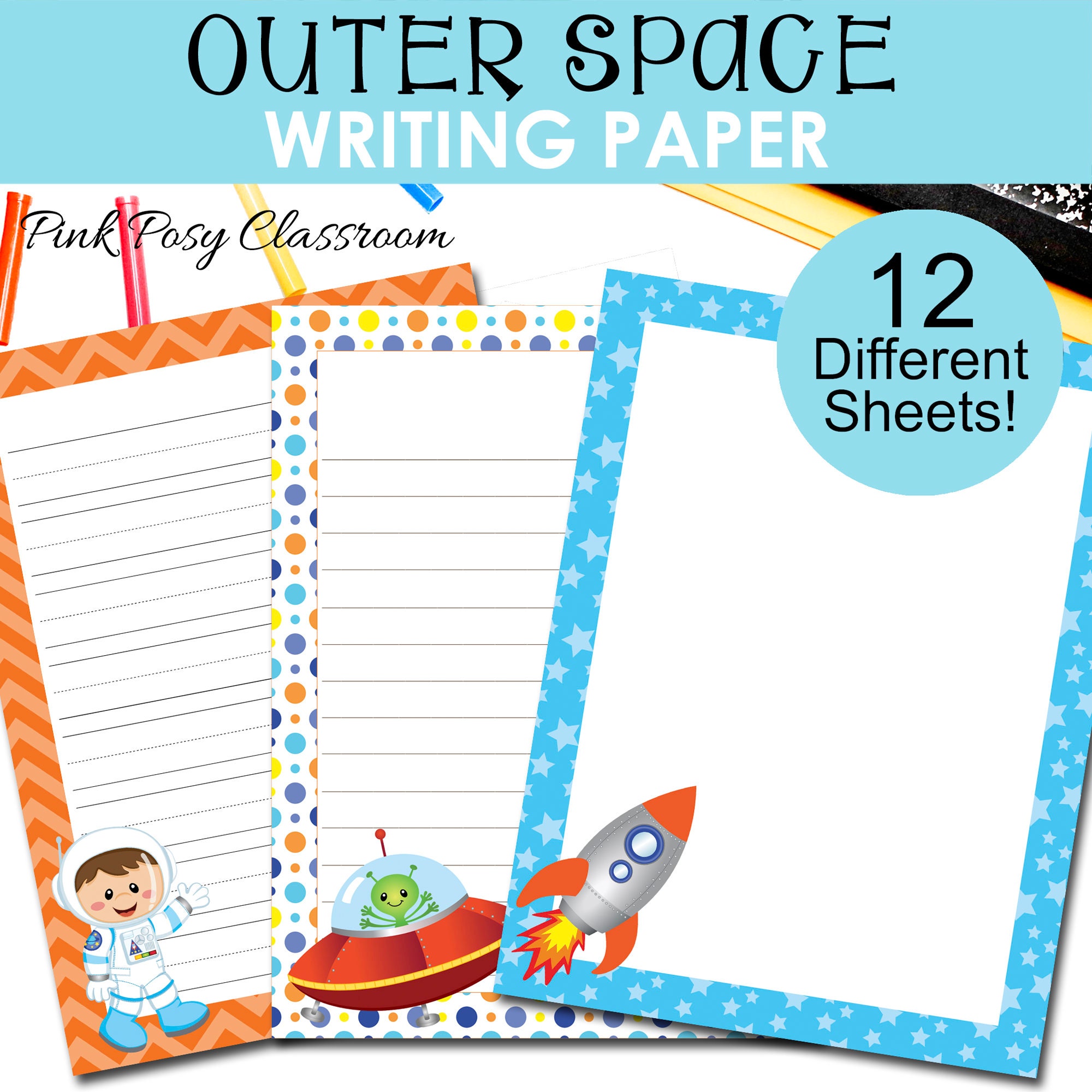 Solar System Writing Paper With Lines