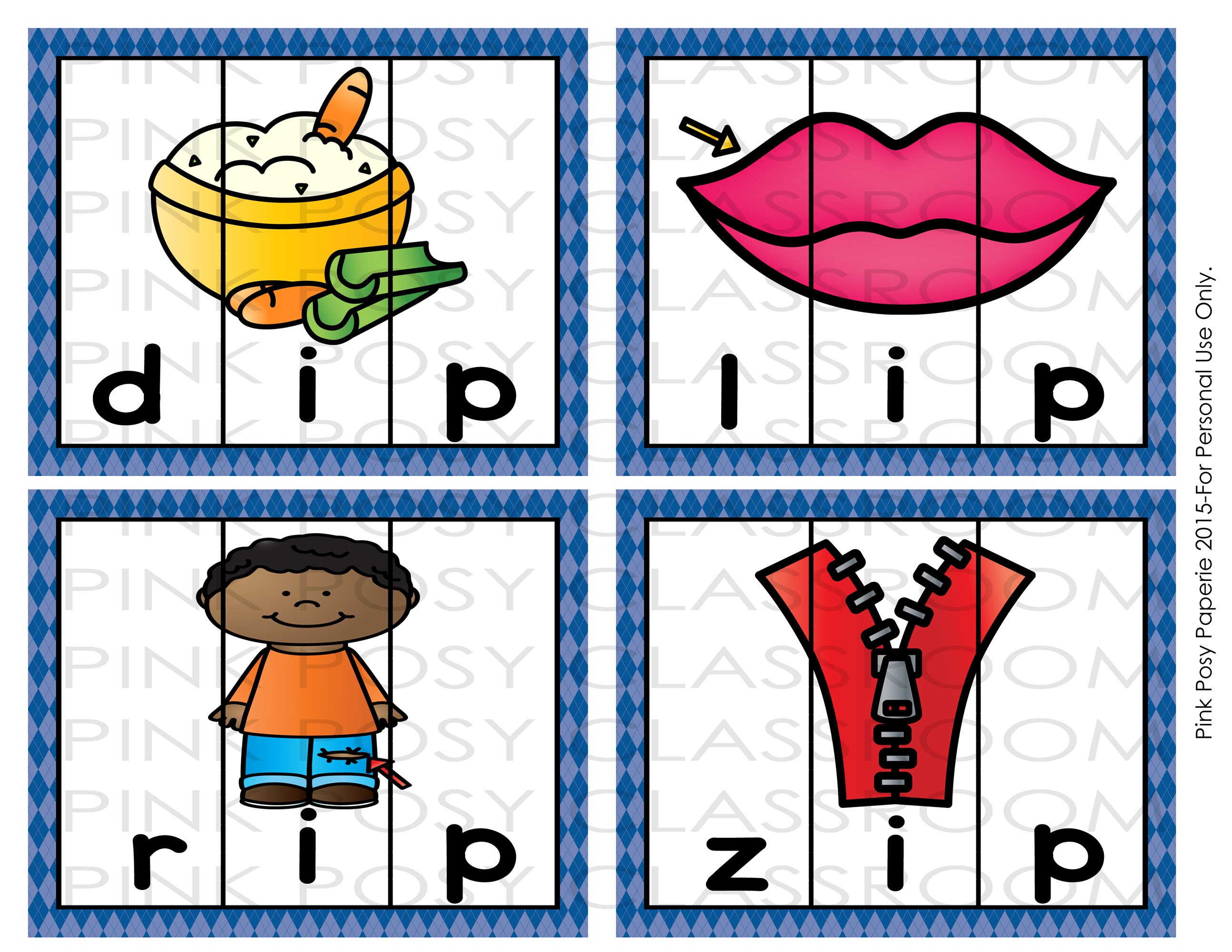 CVC Puzzles, Short I, Short Vowel Sounds, Word Families, Phonics ...