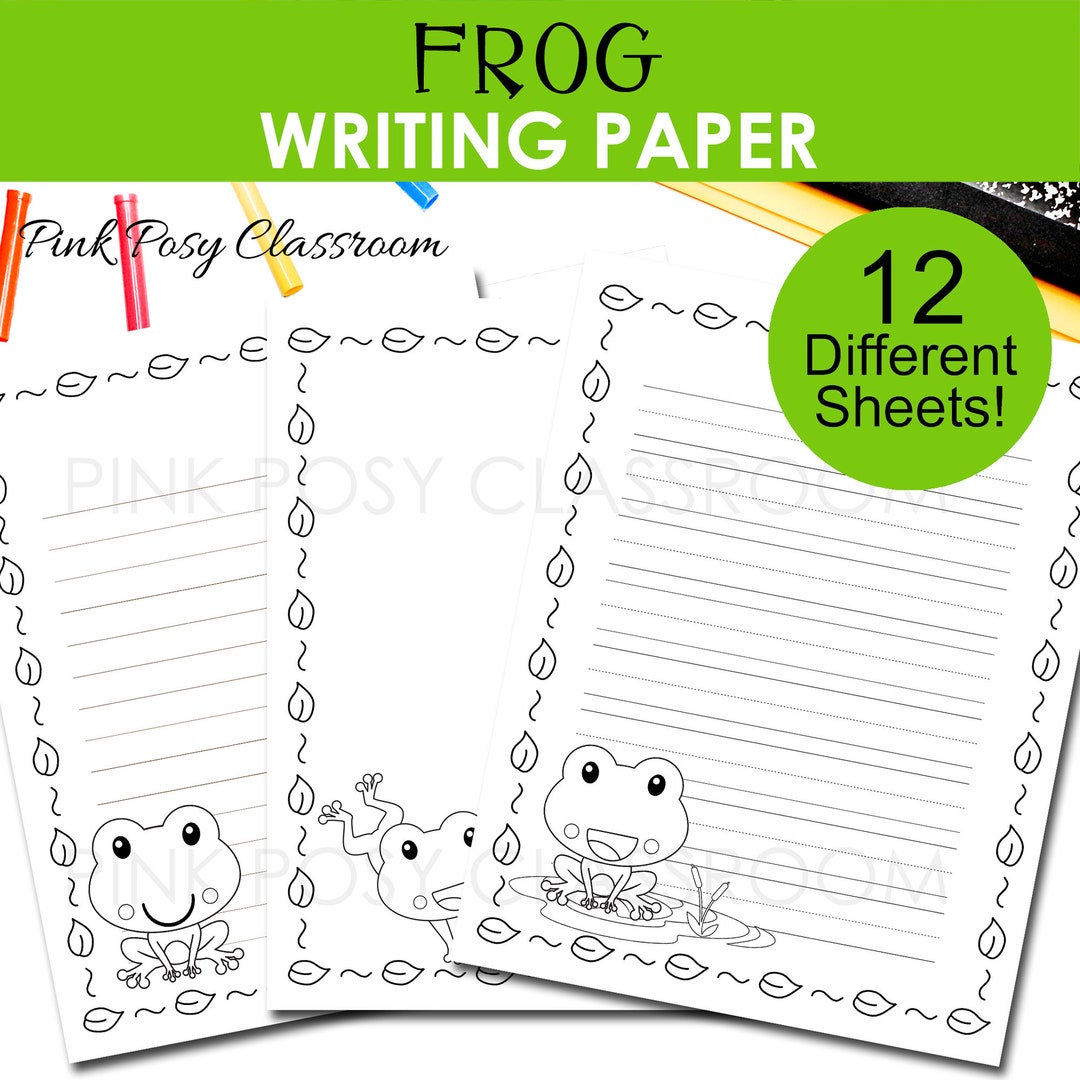 Frog Writing Paper, Frog Stationery, Frog Printable Paper, Frog Lined ...