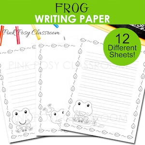 Frog Writing Paper, Frog Stationery, Frog Printable Paper, Frog Lined ...