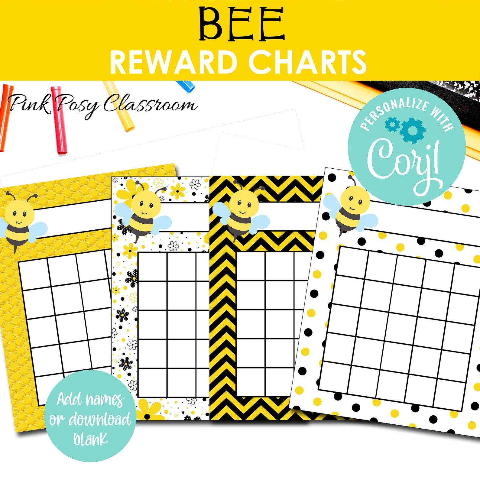 Editable Reward Charts, Bee Reward Charts, Classroom Decorations ...