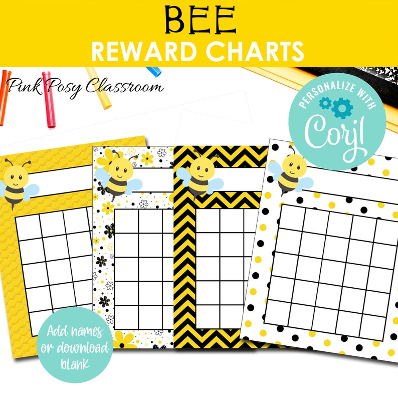 Editable Reward Charts, Bee Reward Charts, Classroom Decorations ...