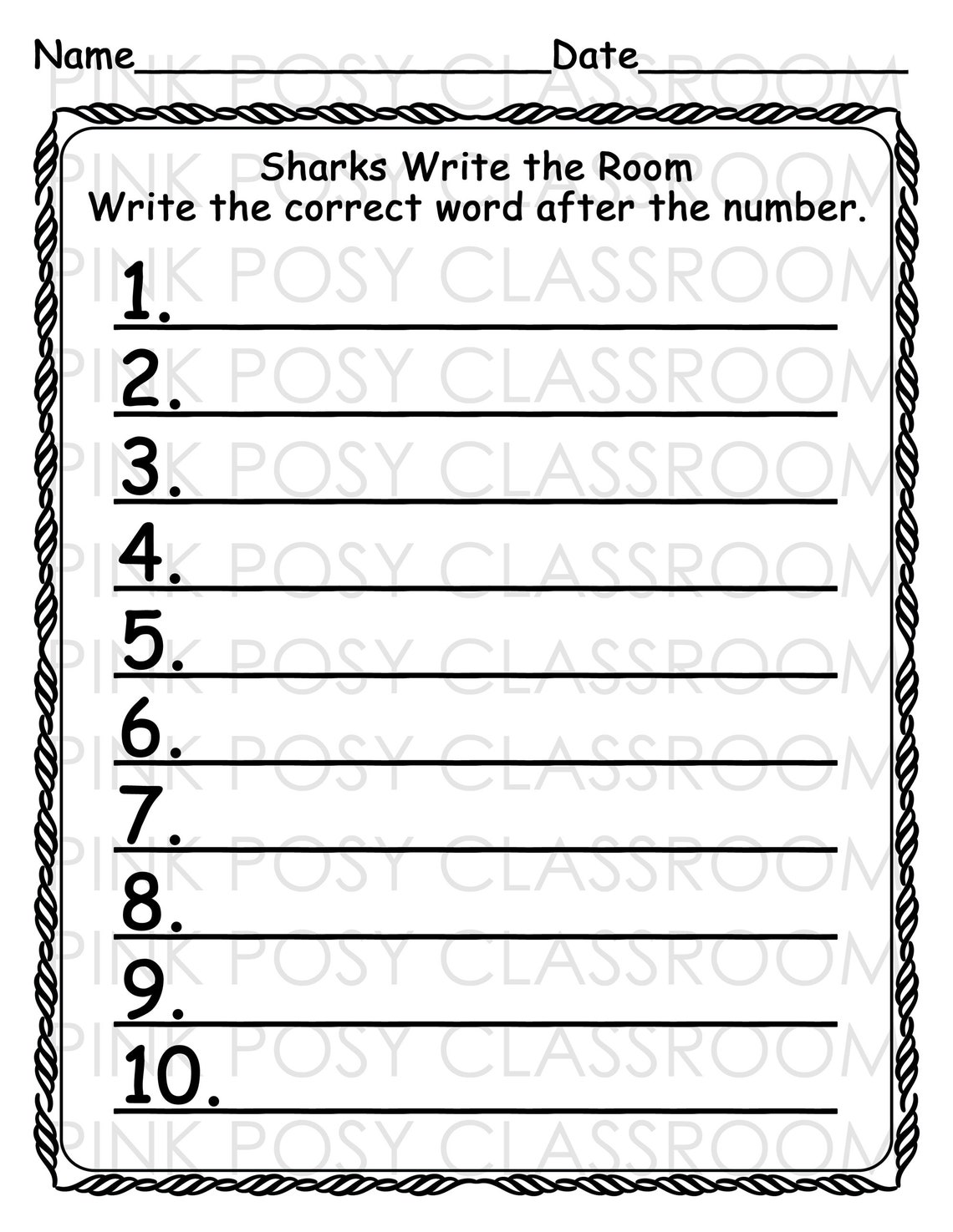 Shark Vocabulary Cards, Sharks Printable, Literacy Center, Writing ...