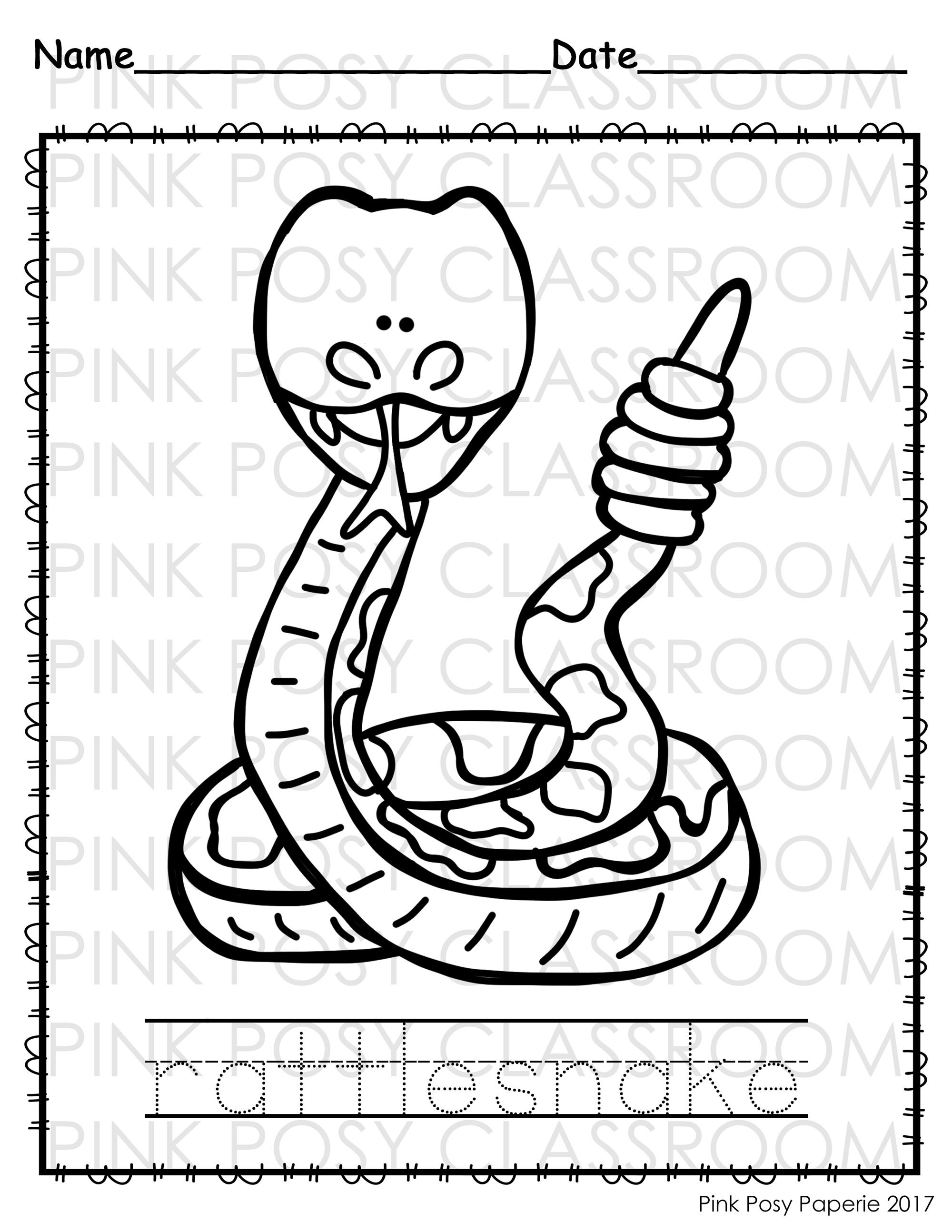 Desert Animal Coloring Pages, Color and Trace the Letters, Animal ...