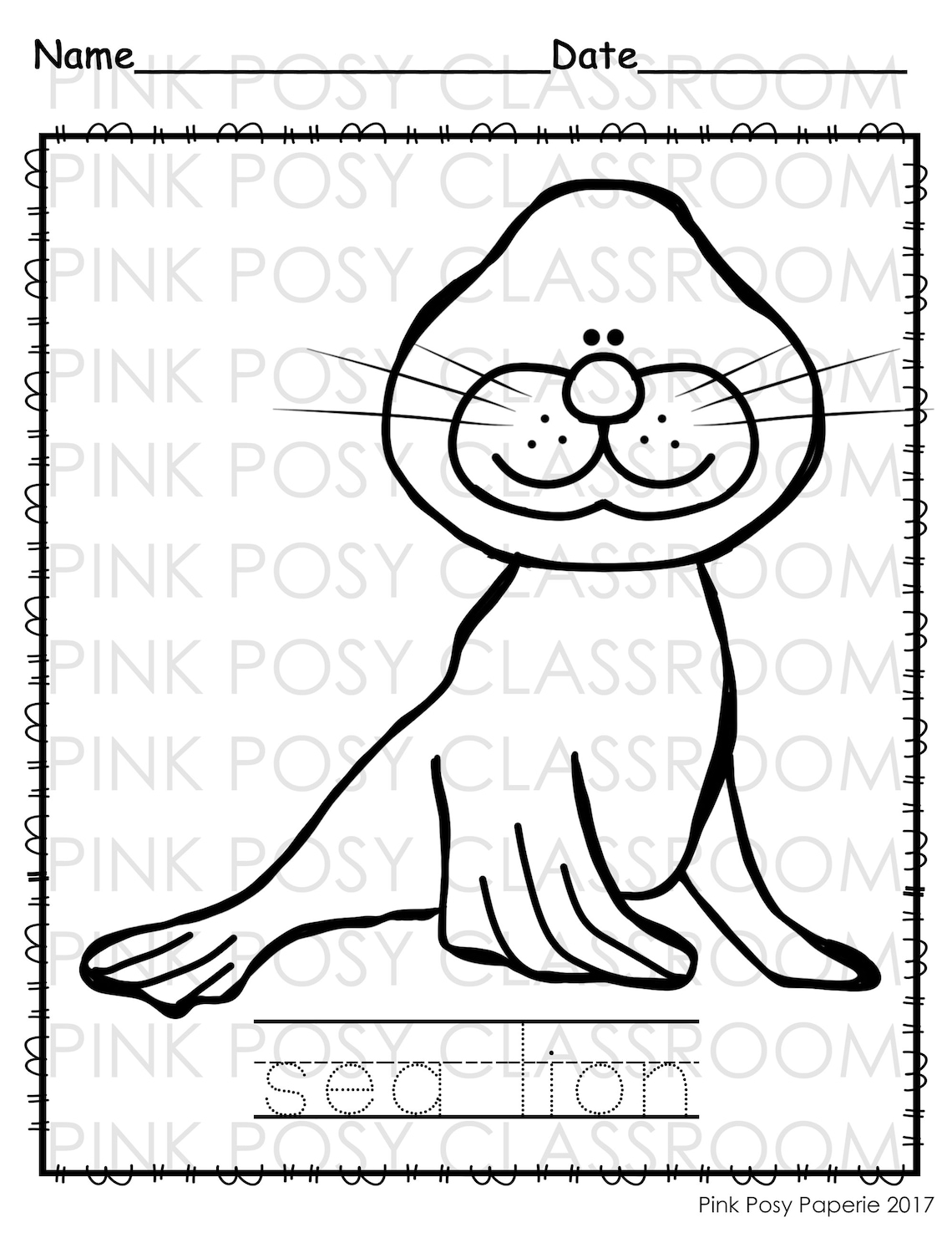 Zoo Animal Coloring Pages, Color and Trace the Word, Zoo Animals ...