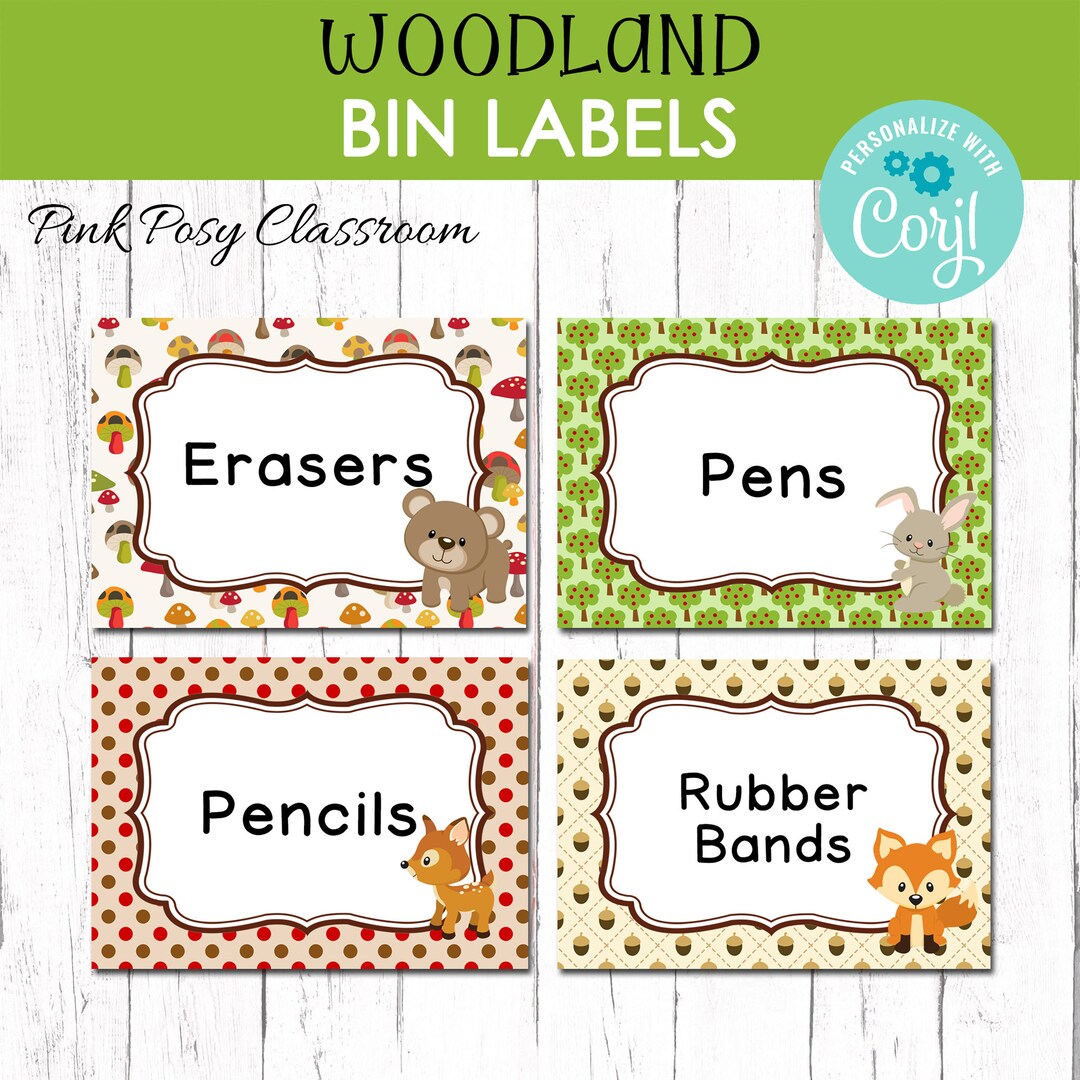 Editable Bin Labels Woodland Classroom Labels Classroom - Etsy Australia