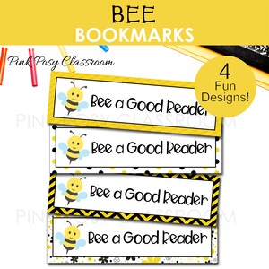 Bee Bookmarks, Printable Bookmarks for Kids, Bee a Good Reader ...