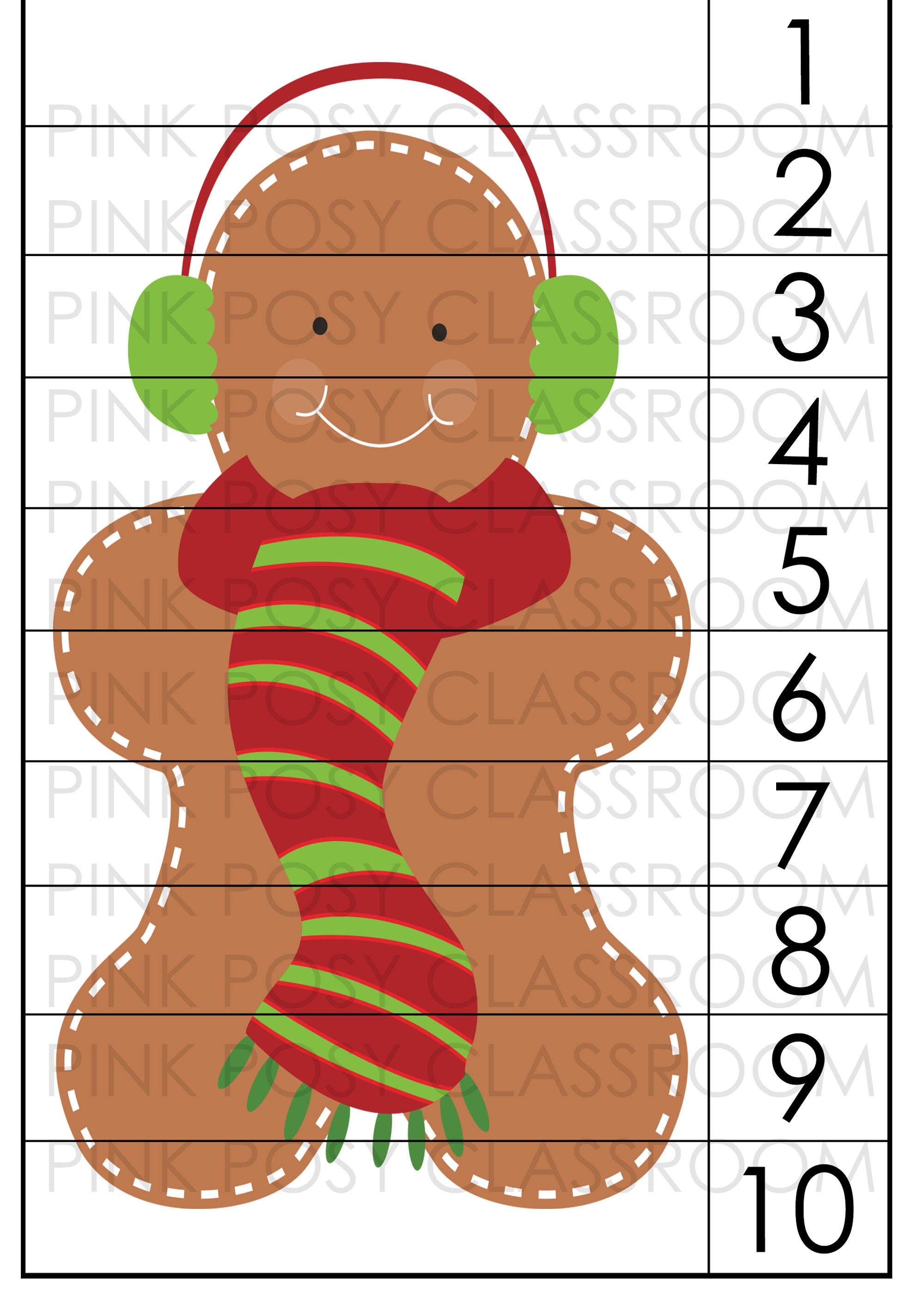 Gingerbread Puzzles, Christmas Number Puzzles, Classroom Games, Number ...
