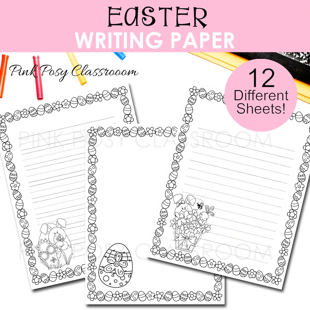 Easter Writing Paper, Easter Printable Paper, Easter Lined Paper ...