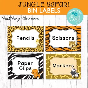 Editable Bin Labels, Jungle Safari Classroom Labels, Classroom Decor ...