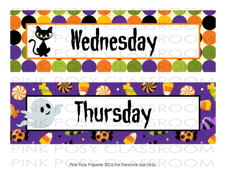 October Calendar Set, Classroom Calendar Set, Halloween Classroom Decor ...