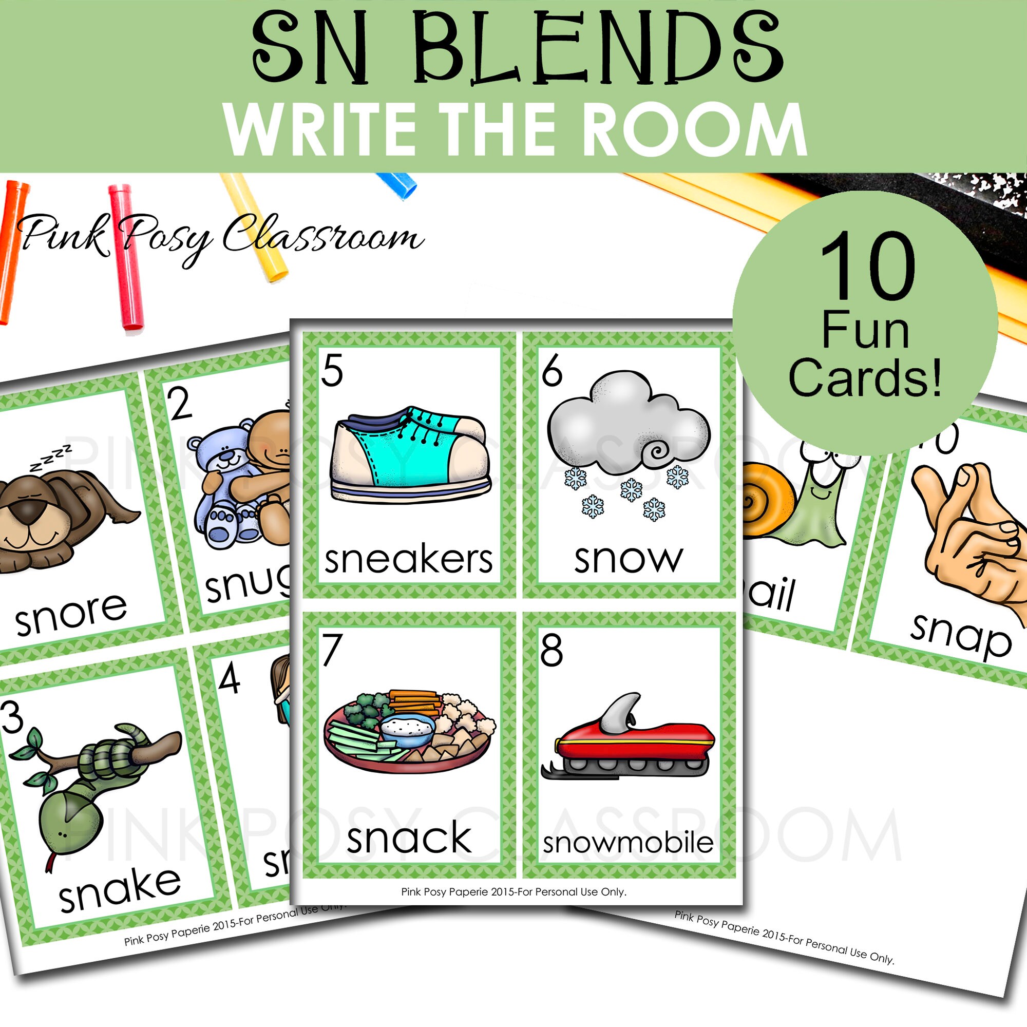 SN Blends Digraphs Vocabulary Cards SN Blends Printable - Etsy