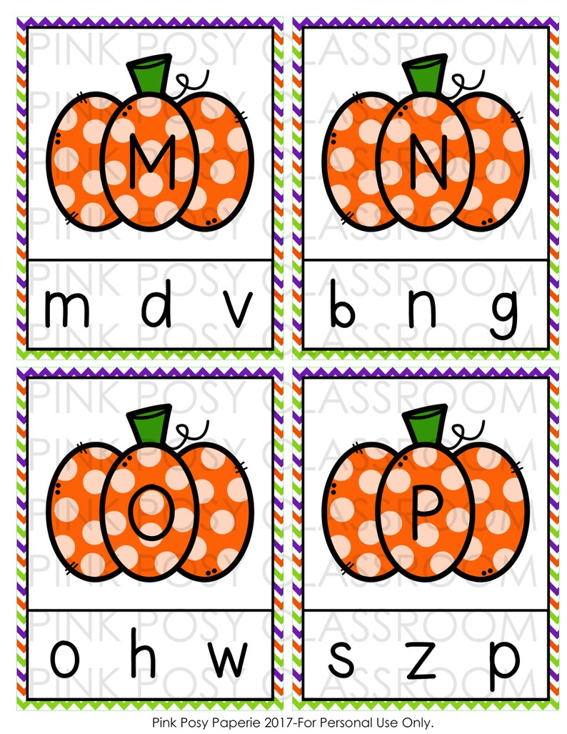 Alphabet Flash Cards Pumpkin Alphabet Clip Cards Letter - Etsy