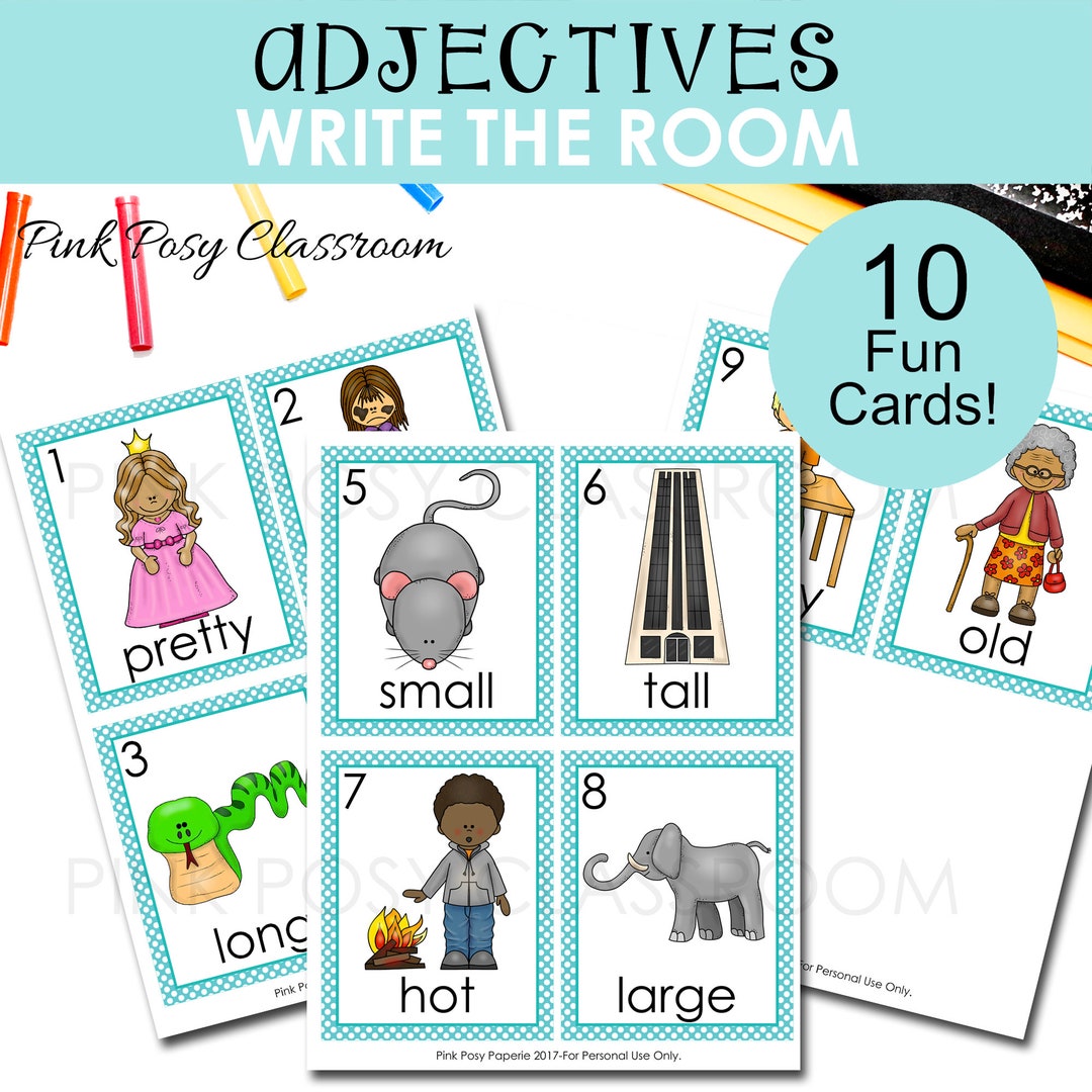 Adjectives Vocabulary Cards, Parts of Speech Printable, Adjectives ...