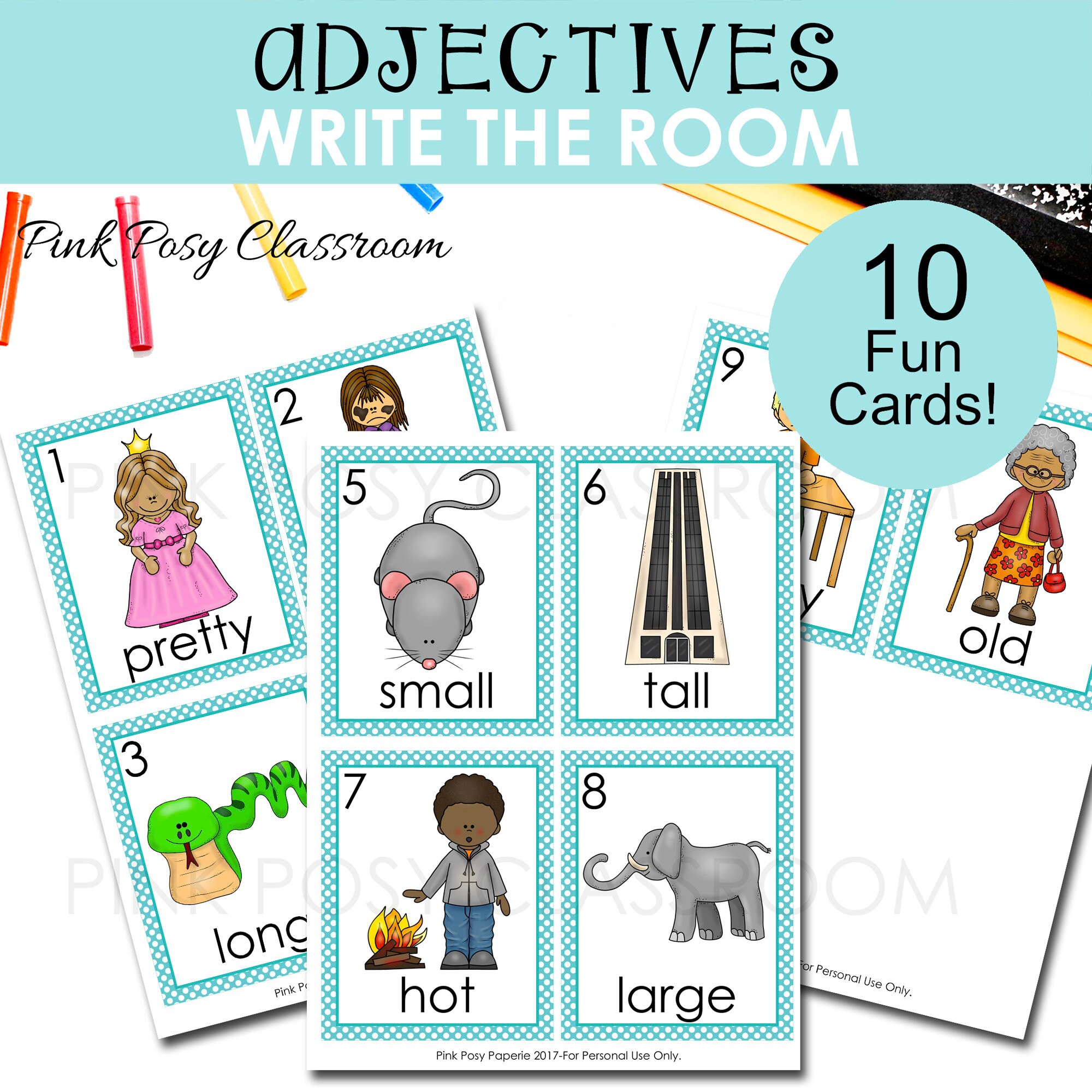 Adjectives Vocabulary Cards, Parts of Speech Printable, Adjectives ...