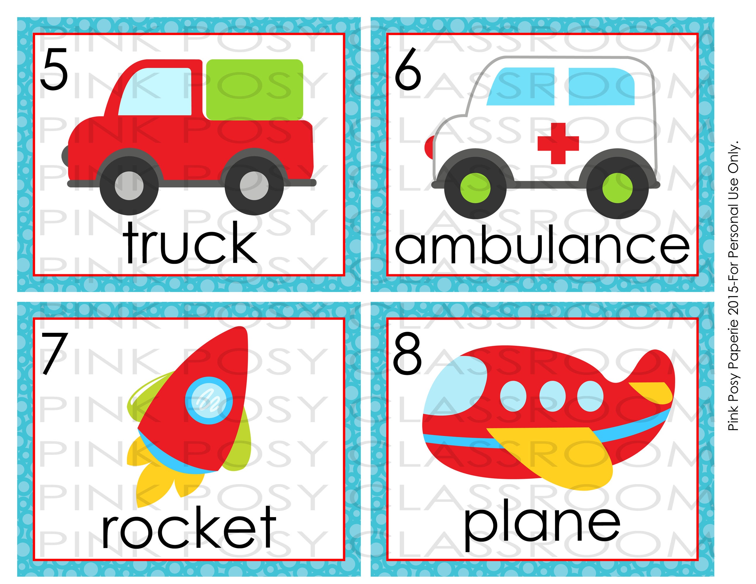 Transportation Vocabulary Cards, Transportation Printable, Literacy ...