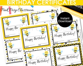 Happy Birthday Certificate, Donut Birthday Certificate, Classroom ...