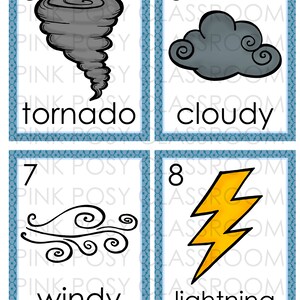 Weather Vocabulary Cards, Weather Printable, Homeschool Activity ...