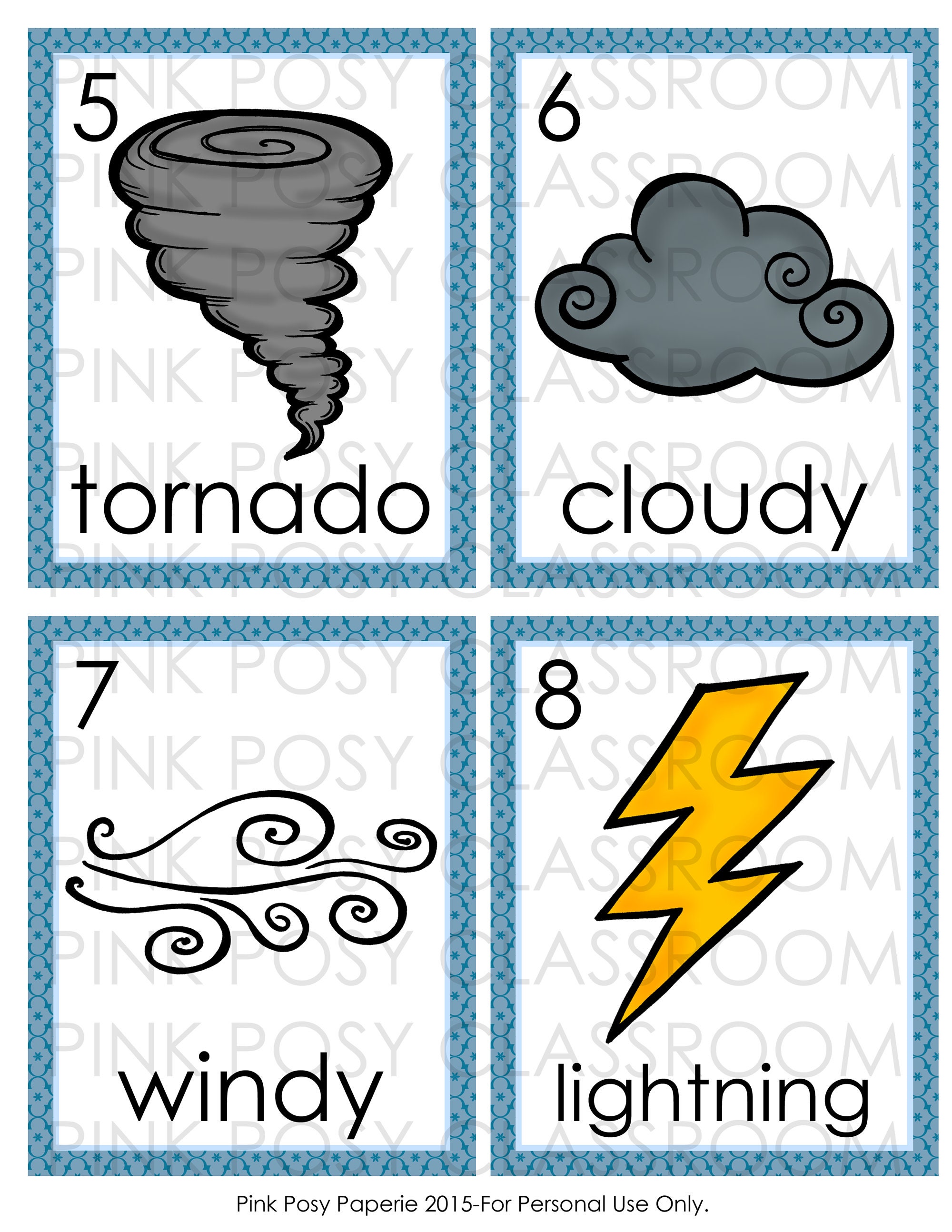 Weather Vocabulary Cards, Weather Printable, Homeschool Activity ...