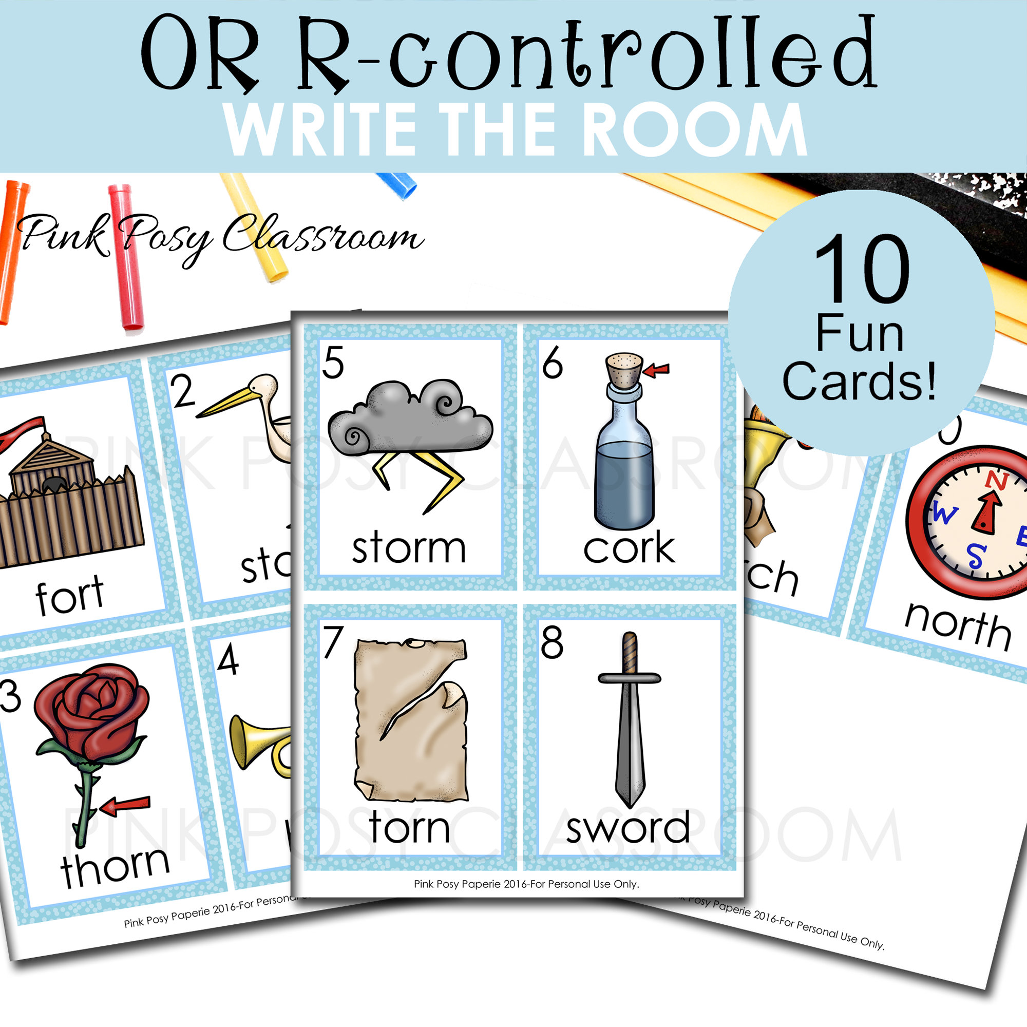 OR R-controlled Vocabulary Cards Bossy R Printable CVC - Etsy
