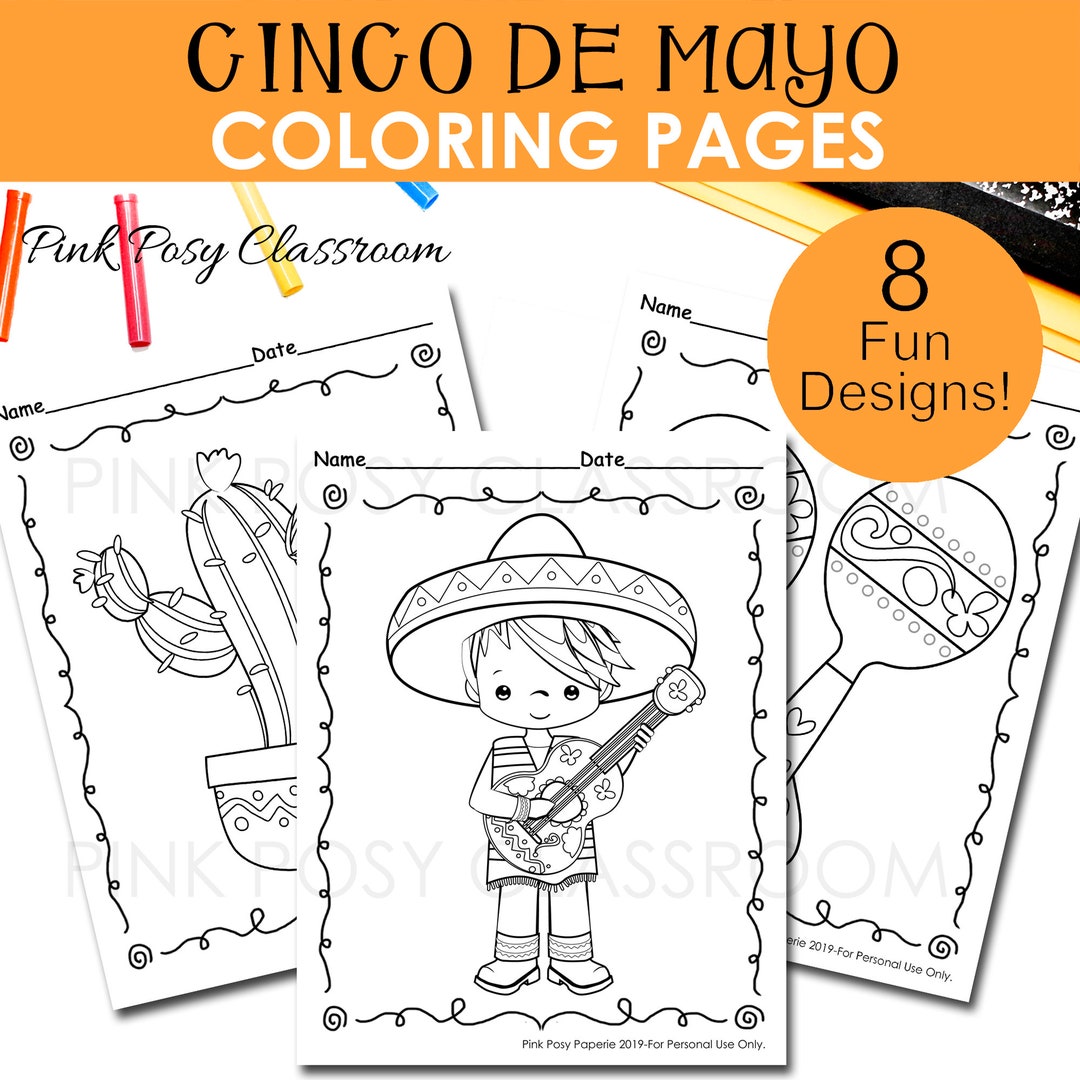 Cinco De Mayo Coloring Pages, Cinco De Mayo Printable, Cinco De Mayo ...