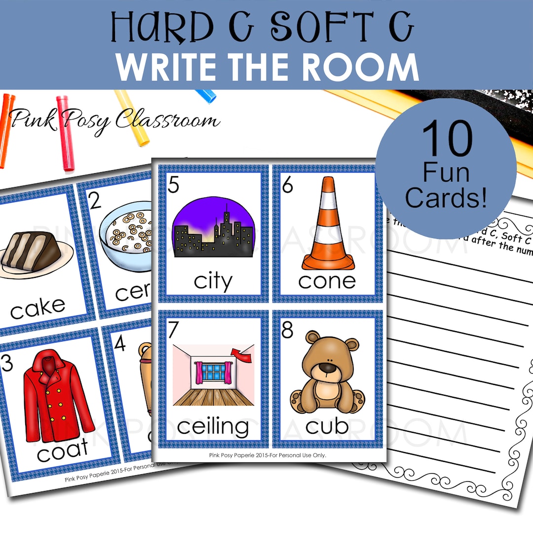 Hard C Soft C Vocabulary Cards, Beginning Sounds Printable, Phonics ...