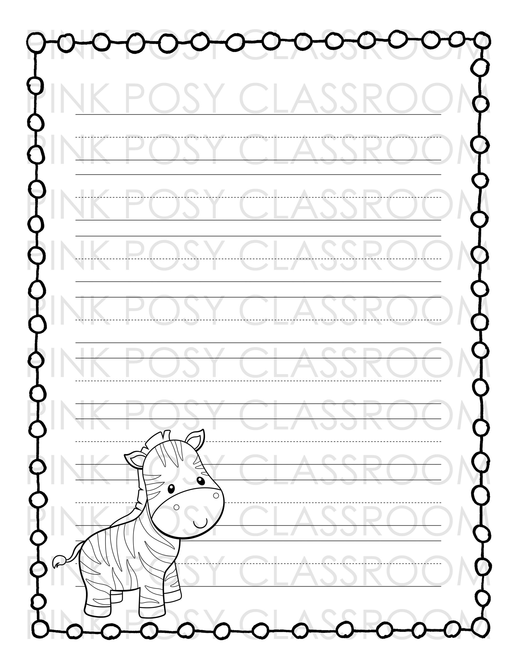 Jungle Animals Writing Paper Safari Stationery Printable - Etsy