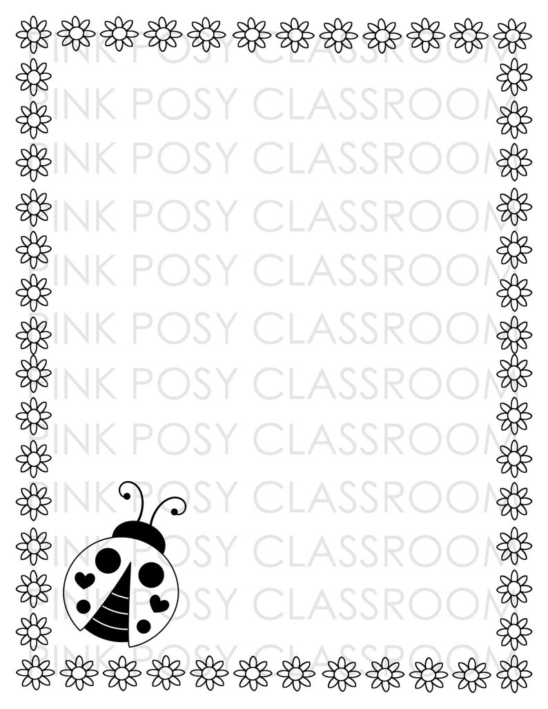 Ladybug Writing Paper Ladybug Stationery Printable Paper - Etsy