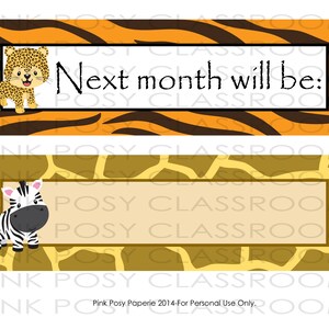 Jungle Calendar Set, Classroom Calendar Set, Classroom Decor, Safari ...