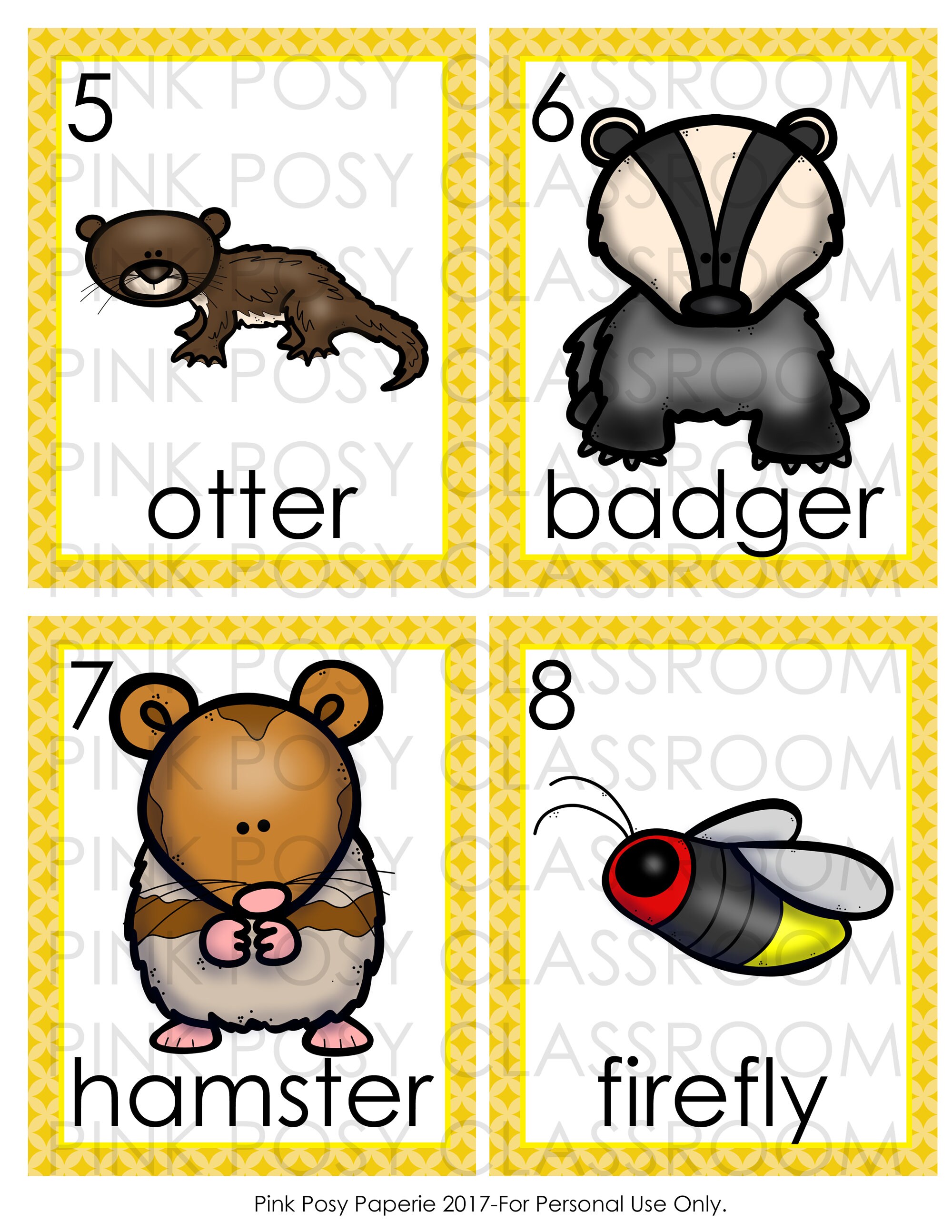 Nocturnal Animals Vocabulary Cards, Nocturnal Animal Printable ...