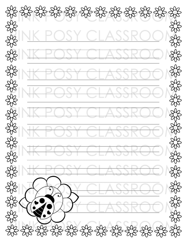 Ladybug Writing Paper Ladybug Stationery Printable Paper - Etsy