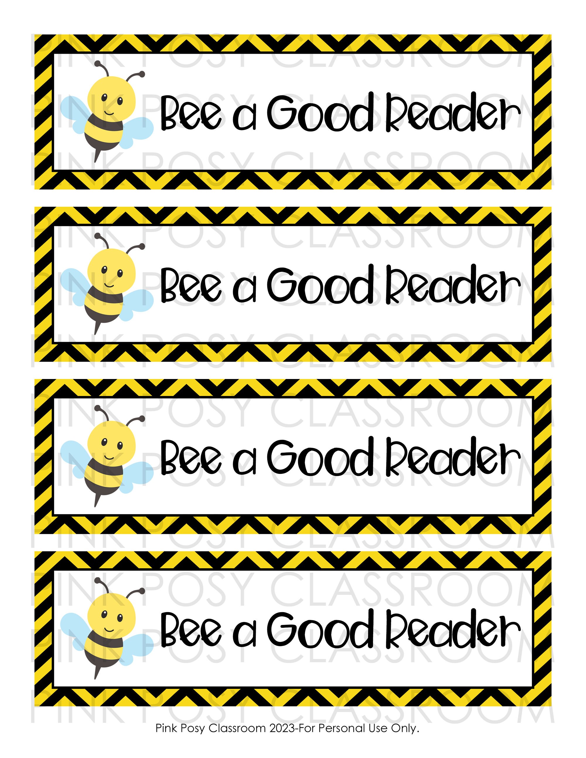Bee Bookmarks, Printable Bookmarks for Kids, Bee a Good Reader ...