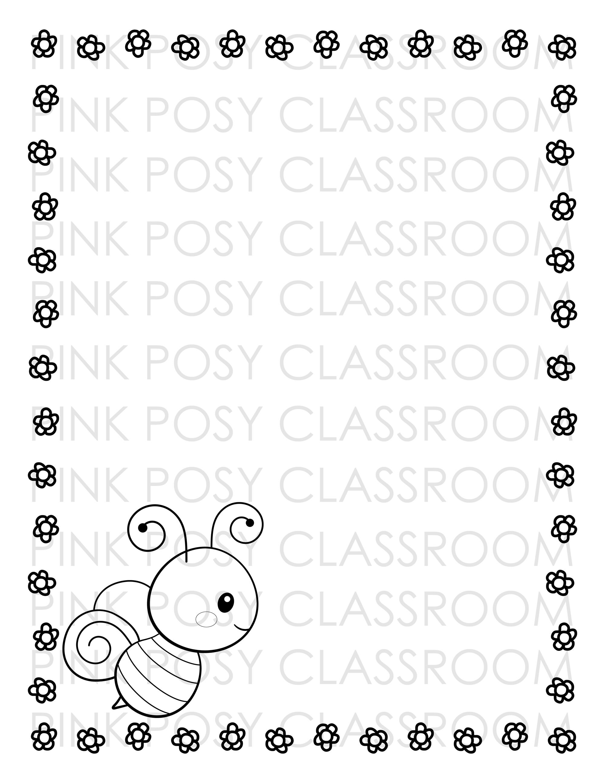 Bee Writing Paper, Bee Stationery, Bee Printable Paper, Bee Lined Paper ...