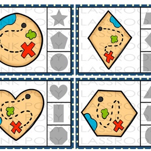 2D Shapes Flashcards Pirate Theme, Map Shapes Clip Cards, Shapes ...