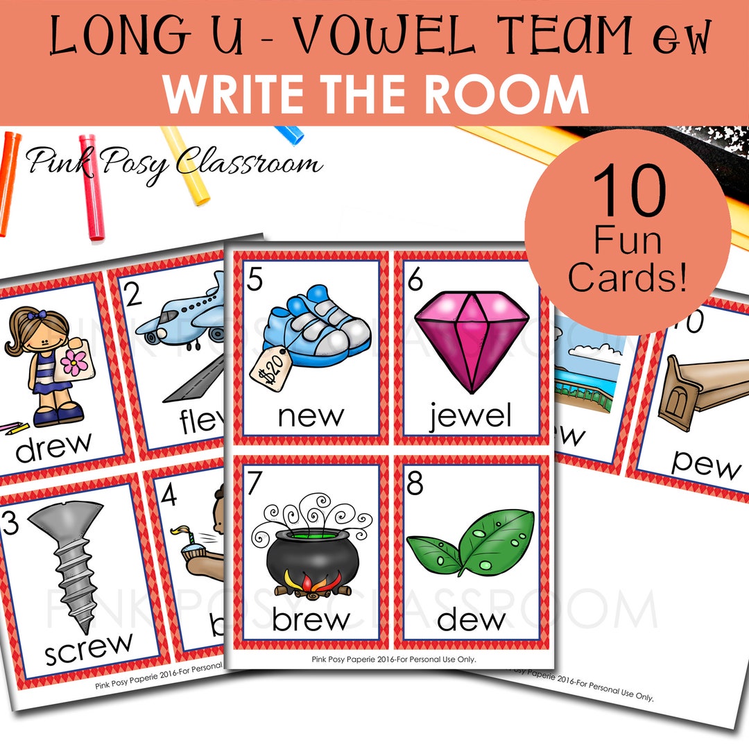 Long Vowels Vocabulary Cards Long U Vowel Team Ew Printable - Etsy