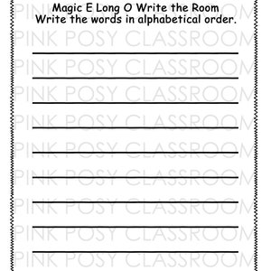 Magic E Long O Vocabulary Cards, Silent E Printable, Phonics Worksheet ...