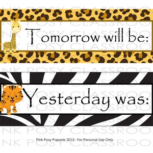 Jungle Calendar Set, Classroom Calendar Set, Classroom Decor, Safari ...