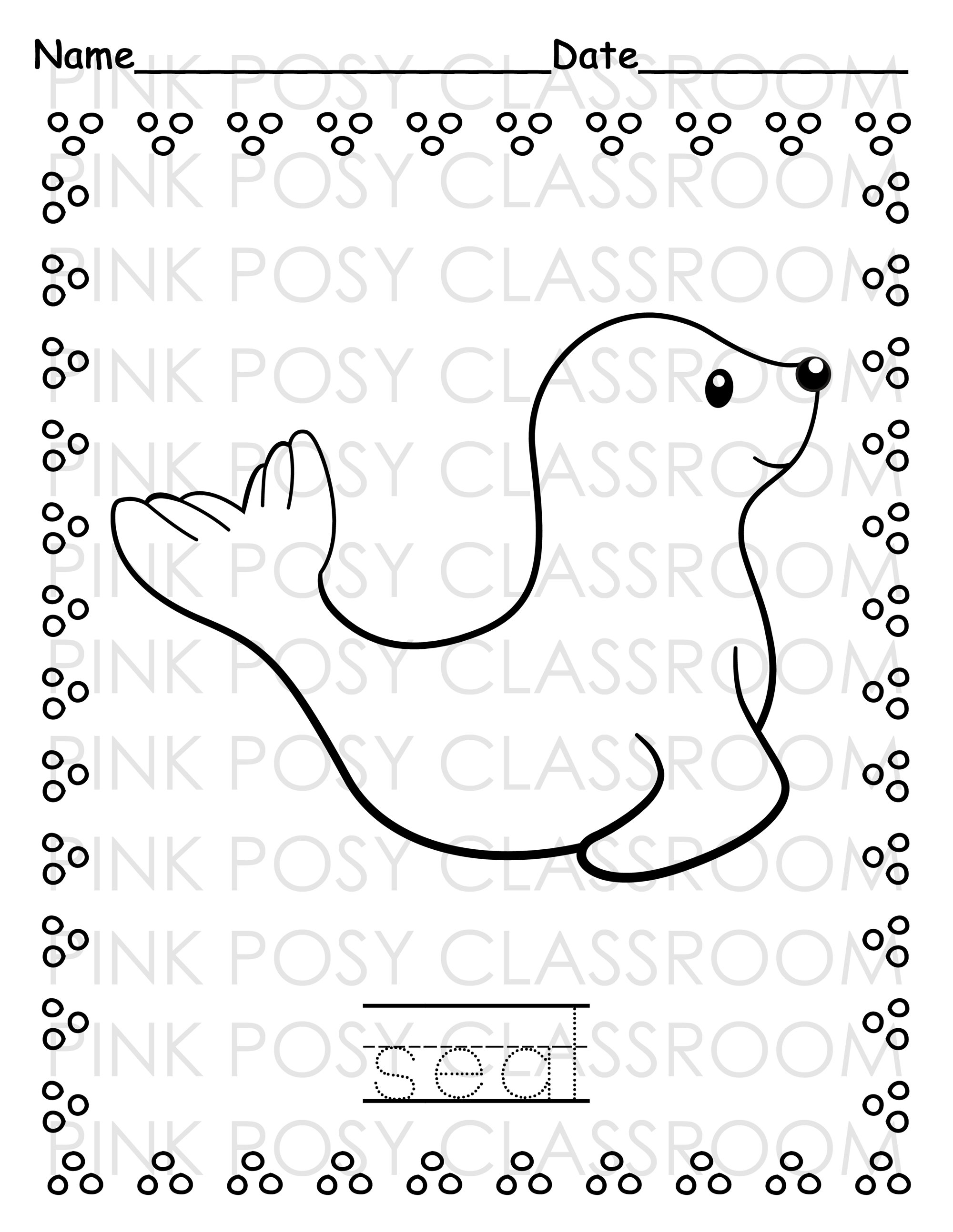 Arctic Animals Coloring Pages, Color and Trace the Word, Arctic Animals ...