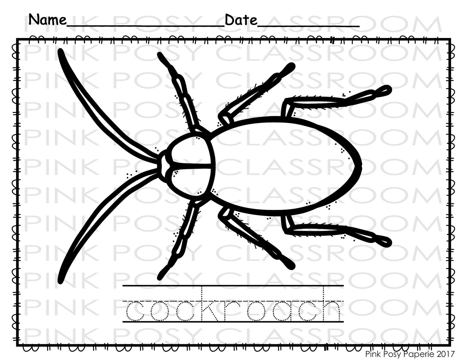 Insect Coloring Pages, Color and Trace the Letter, Insect Activities ...