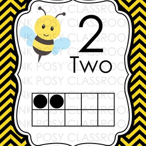 Bee Ten Frame Posters, Classroom Number Display, Math Activity ...