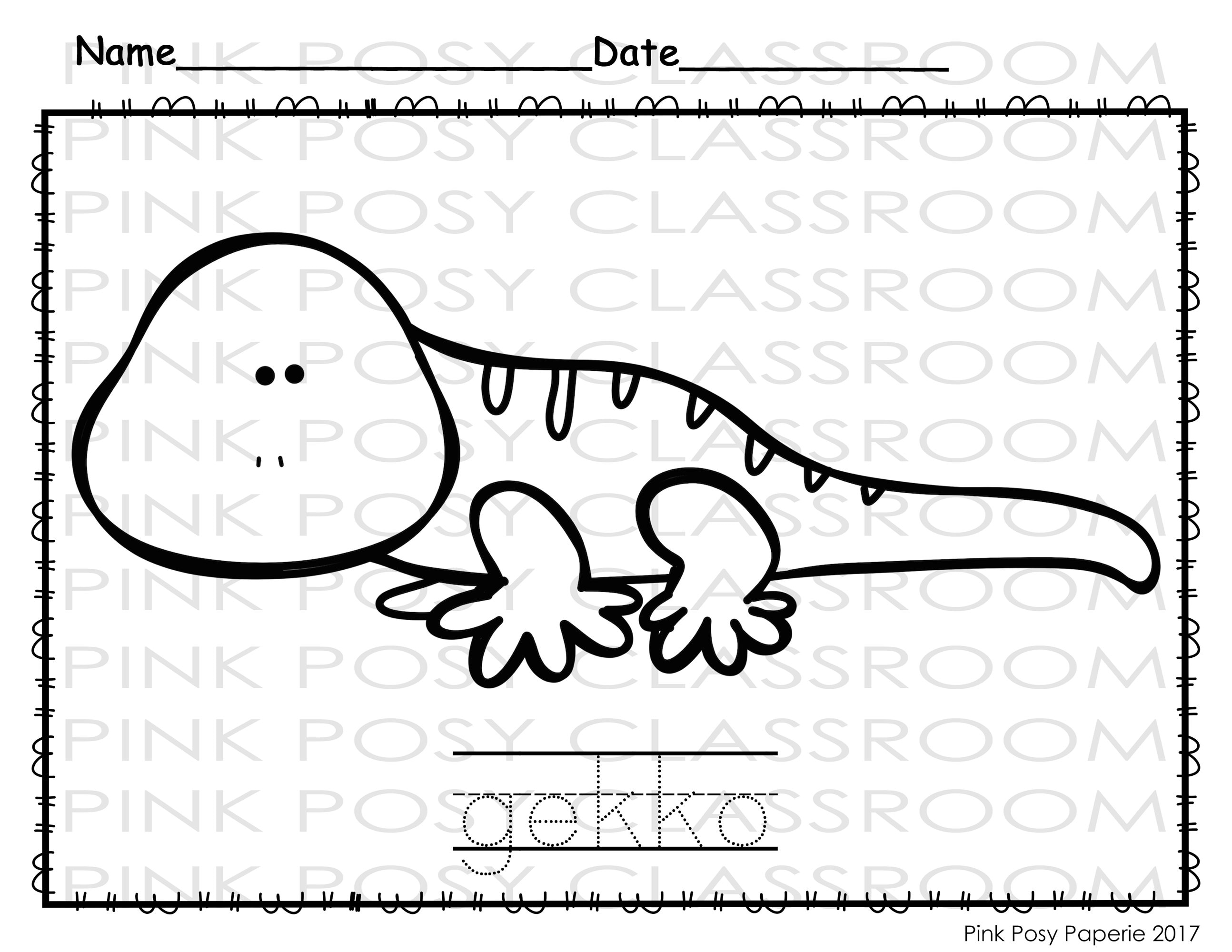 Desert Animal Coloring Pages, Color and Trace the Letters, Animal ...