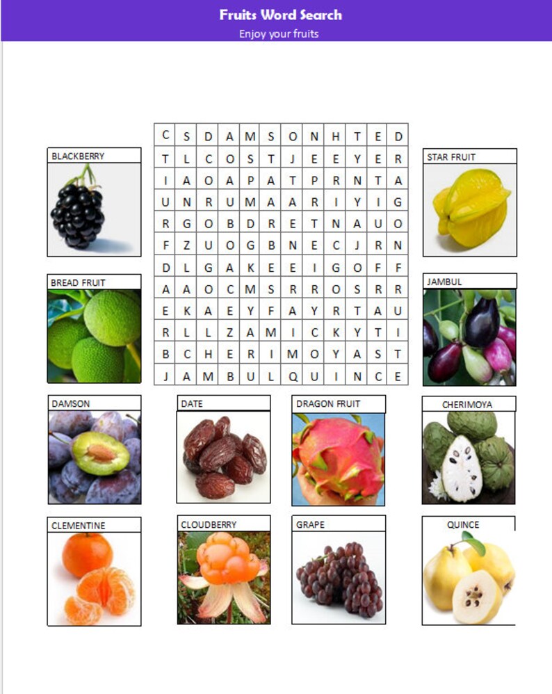 Word Search Puzzle With Images Perfect PDF or Digital Download and ...