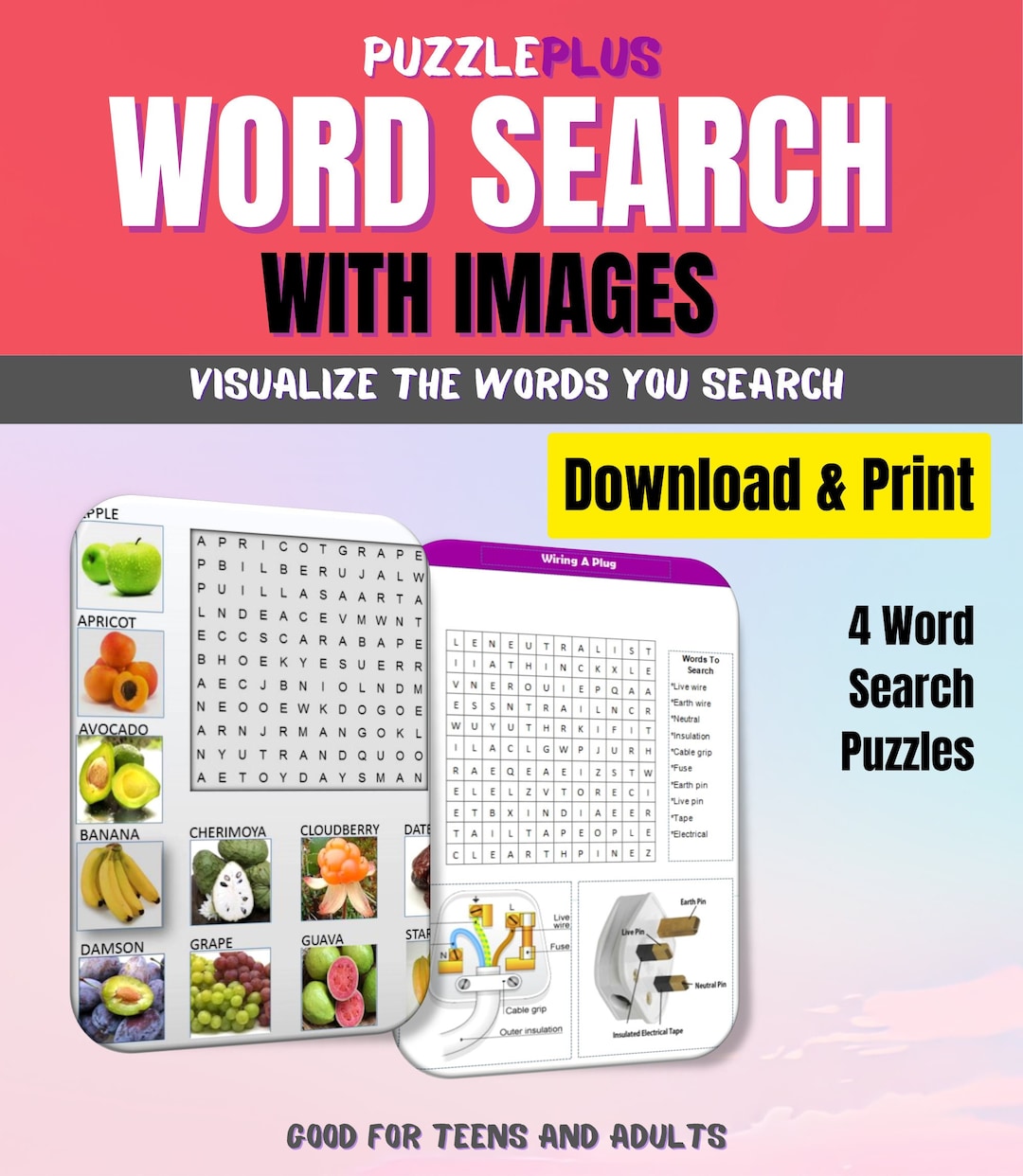 Word Search Puzzle With Images - Perfect PDF or Digital Download and ...