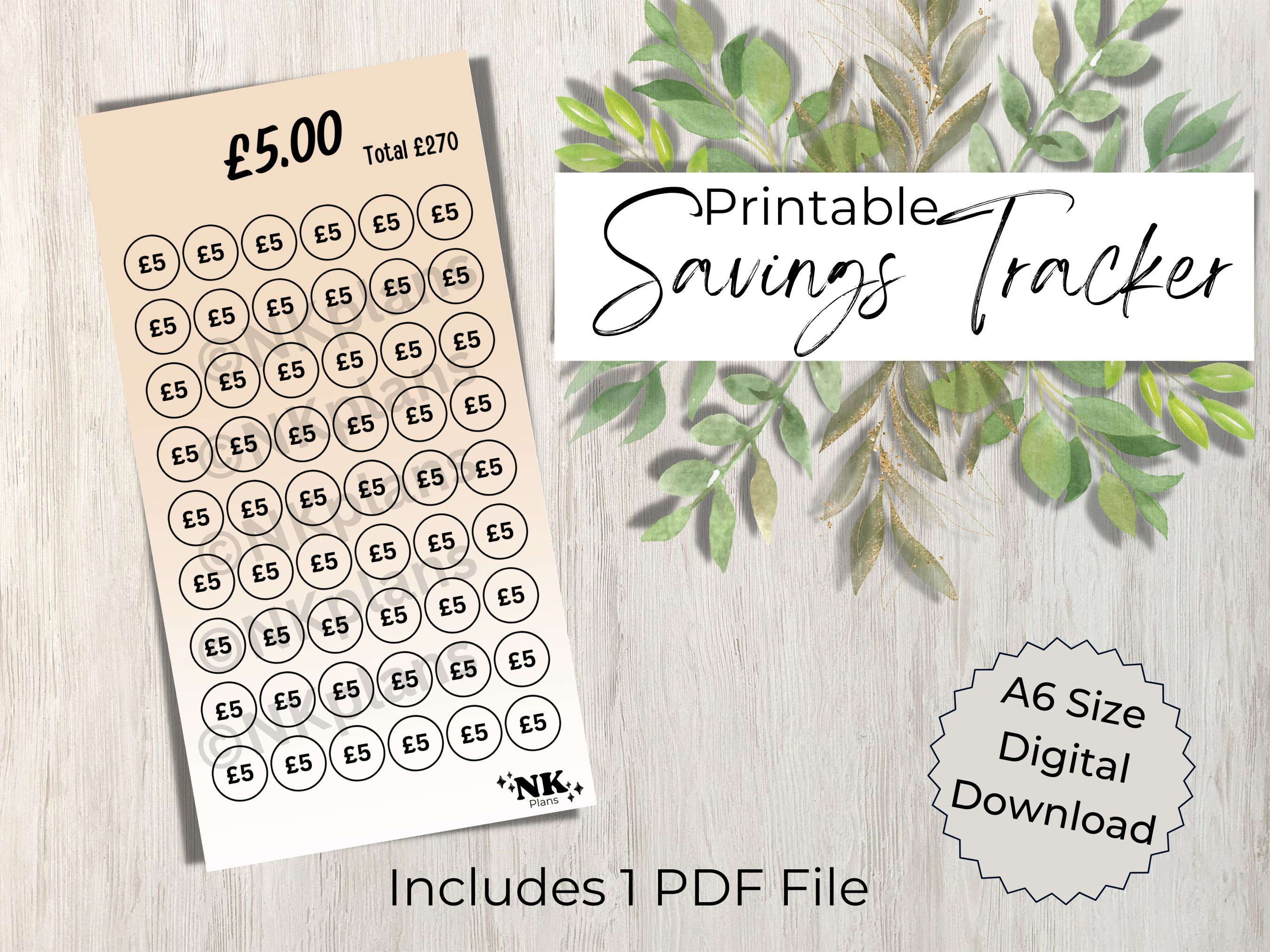 Printable Savings Tracker. Low Budget Savings Tracker Digital - Etsy